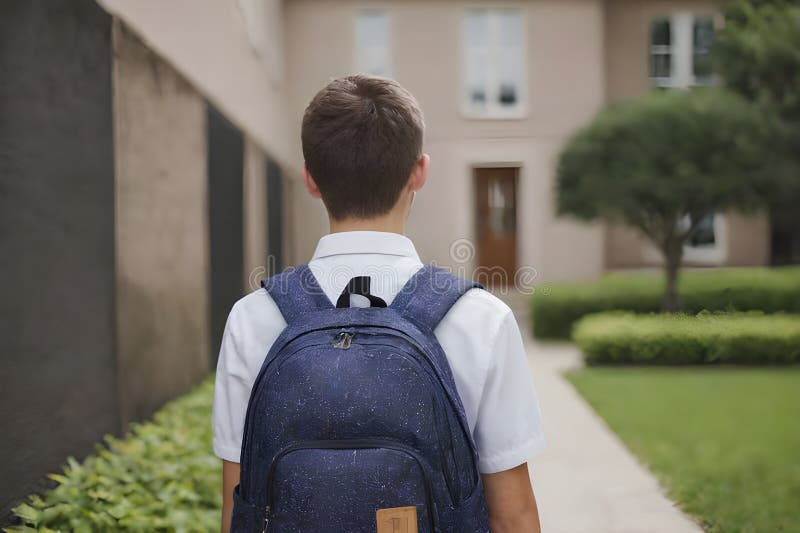 Back To School and Education Concept. Student with a Backpack Behind ...