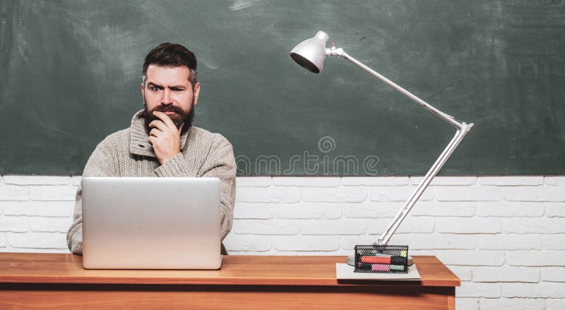 Back To School and Education Concept. Student Sitting at Table and ...