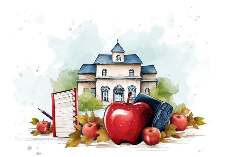 Back To School Concept of Clip Art Illustrations. Generative AI Stock ...