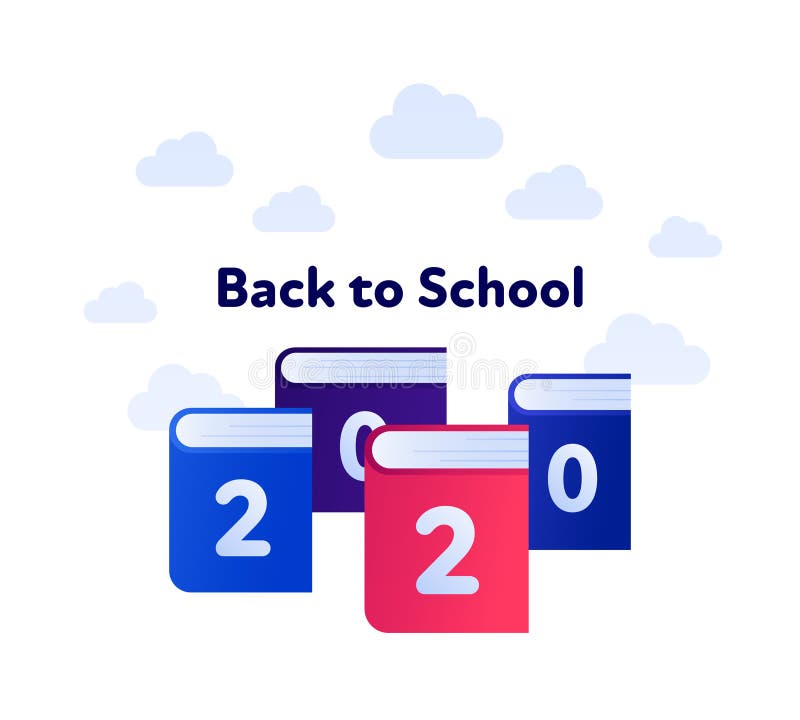 Back To School 2020 and Education Concept. Vector Flat Illustration ...
