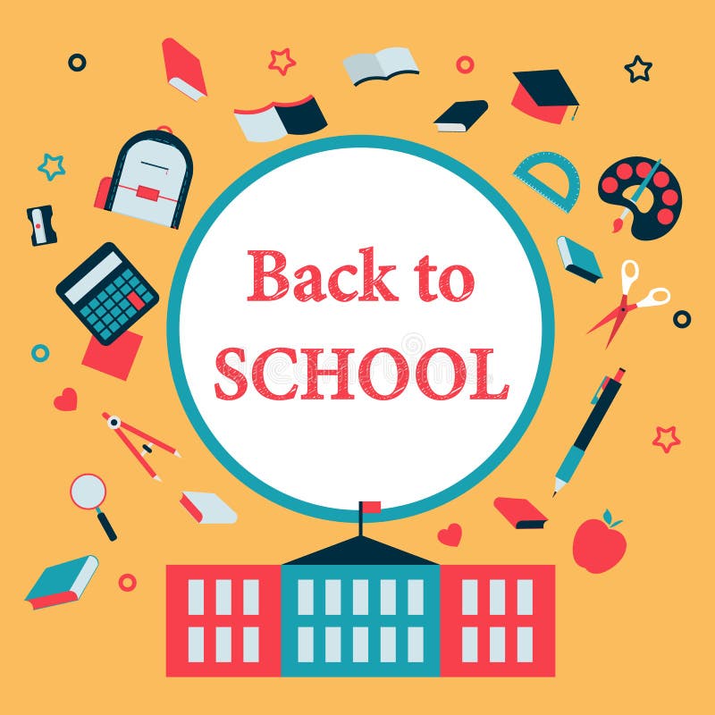 Back To School with Education Icons Concept Vector. Stock Vector ...