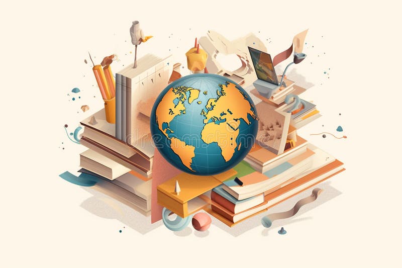 Abstract Knowledge and Education Concept Illustration. Generative AI ...