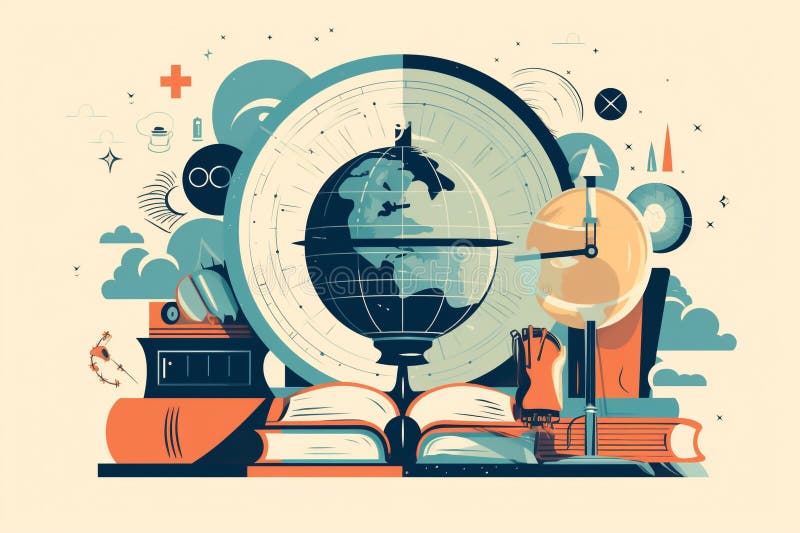 Abstract Knowledge and Education Concept Illustration. Generative AI ...