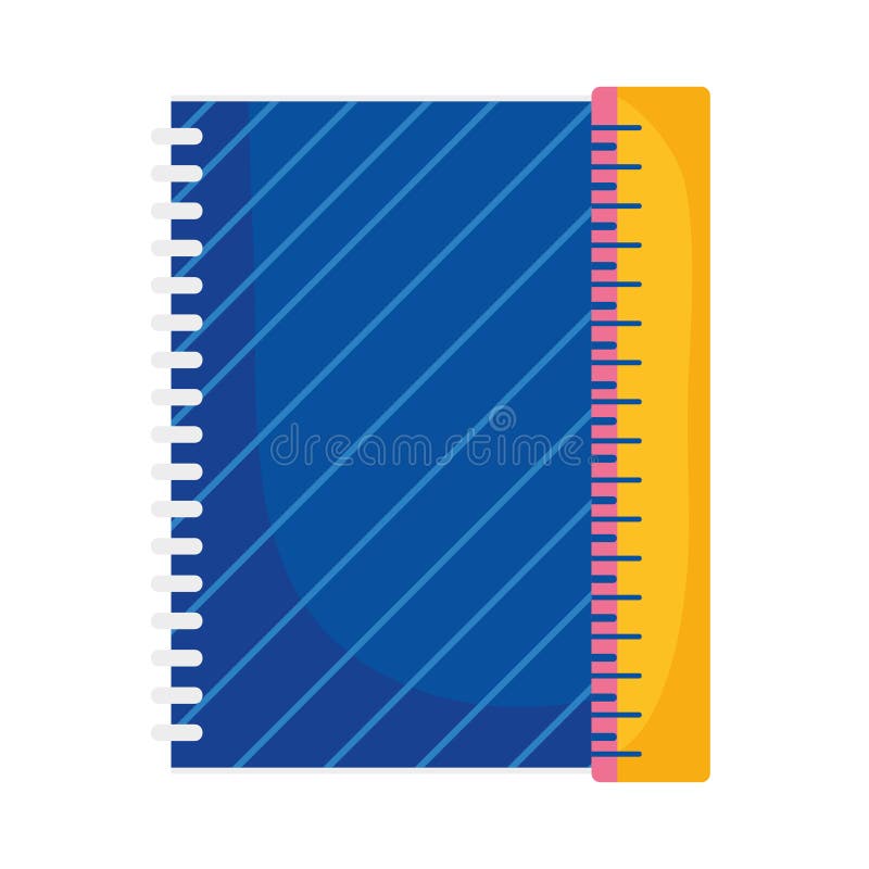 Back To School Education Notebook and Ruler Measure Supply Stock Vector ...