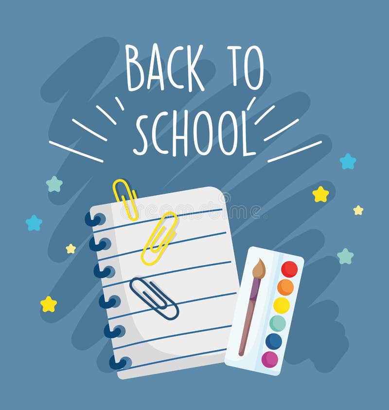 Back To School Education Notepad Palette Color and Clips Stock Vector ...