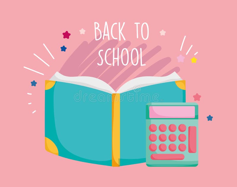 Back To School Education Open Book and Calculator Mathematics Supply ...