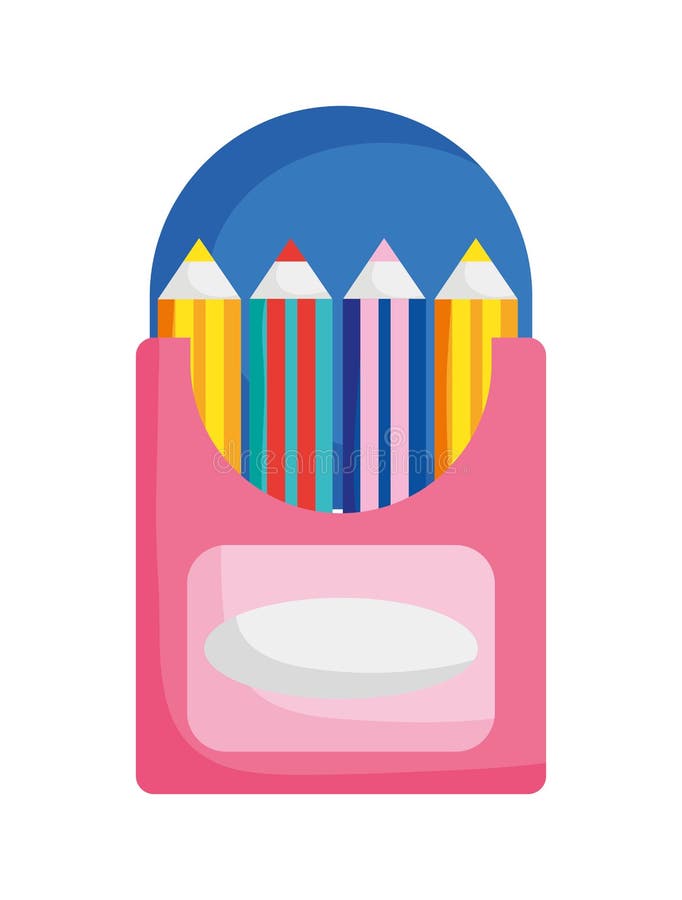 Back To School Education Pencils Color in Box Supply Stock Vector ...