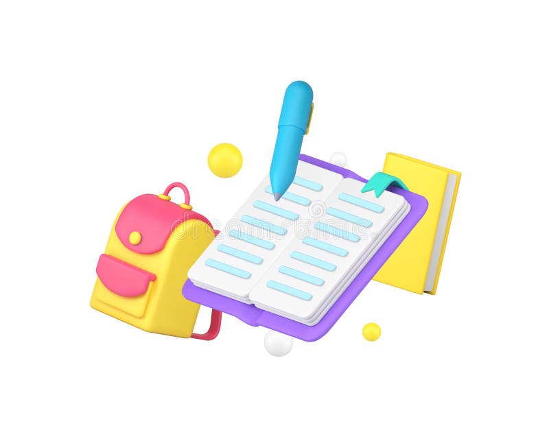 Back To School Education Student Studying Lesson 3d Icon Realistic ...