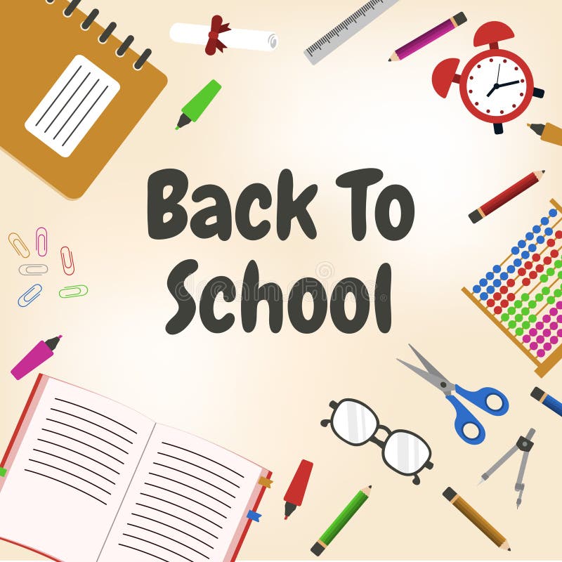 Back To School Element Study Education Concept Vector Background Stock ...