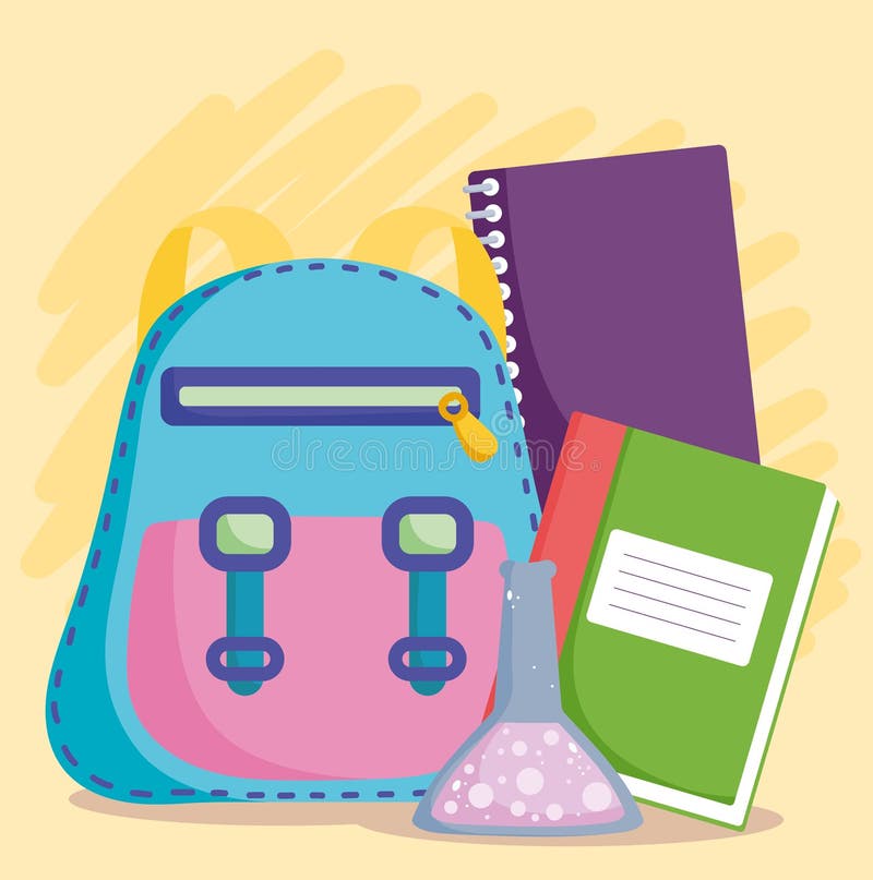 Back To School, Elementary Education Cartoon Backpack Books and ...