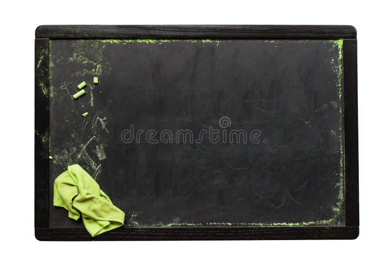Back To School Empty Chalkboard Isolated on White Stock Photo - Image ...