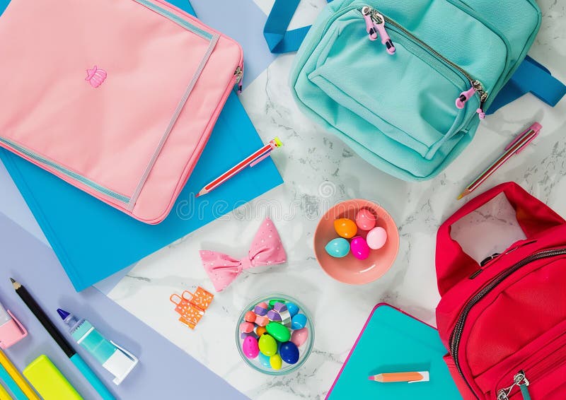 Back-to-school Essentials Display with Notebooks, Pencils, and ...