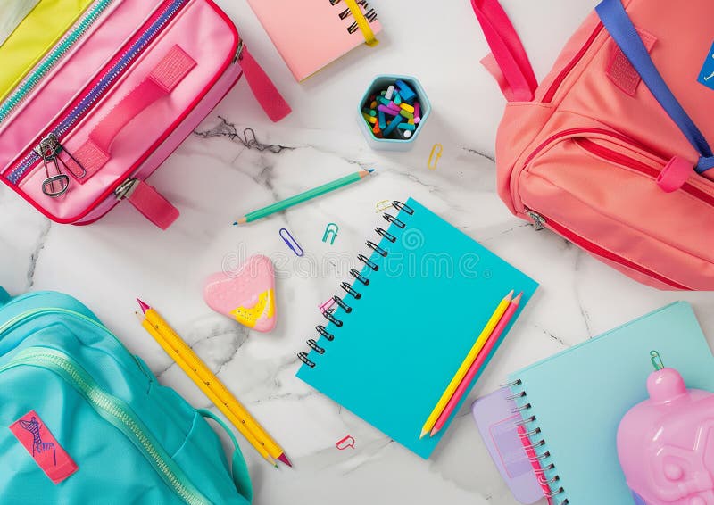 Back-to-school Essentials Display with Notebooks, Pencils, and ...
