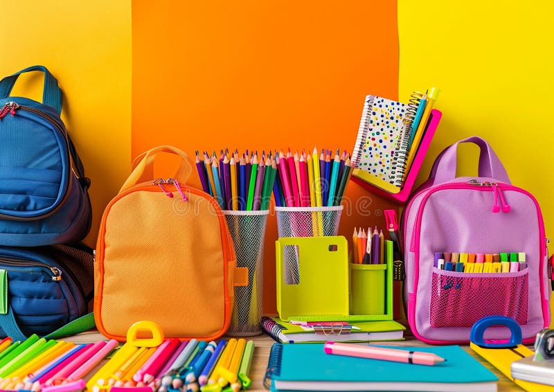 Back-to-school Essentials Display with Notebooks, Pencils, and ...