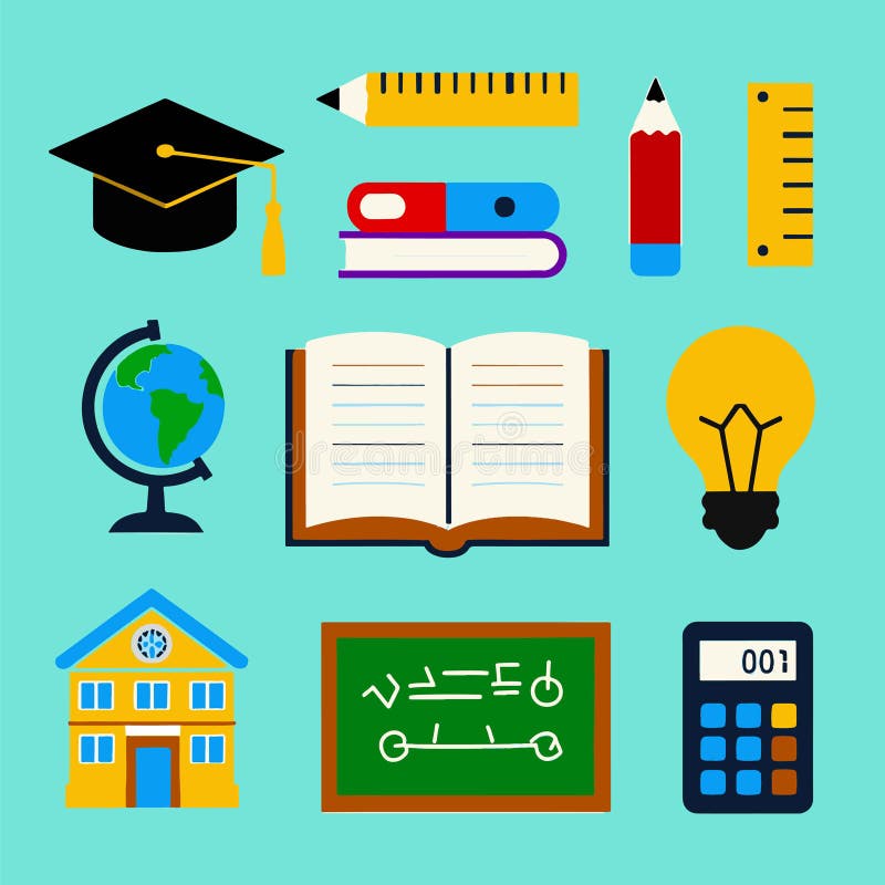 Back To School Essentials Icon Set Stock Vector - Illustration of ...