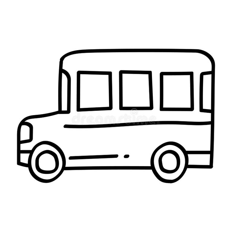 School Bus Line Sketch Stock Illustrations – 1,408 School Bus Line ...
