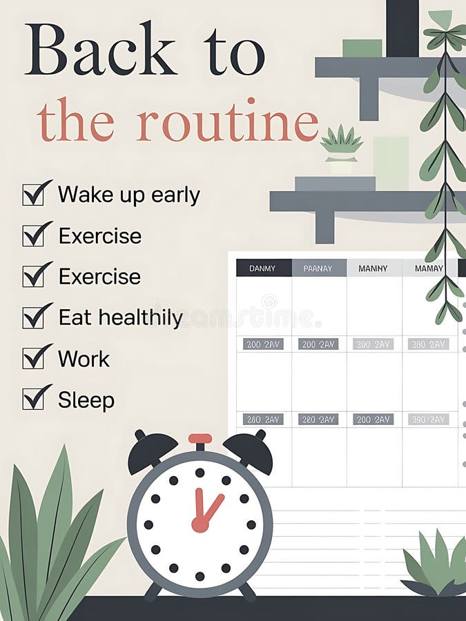 Back To School Flat Calm & Structured Style Back To the Routine Stock ...