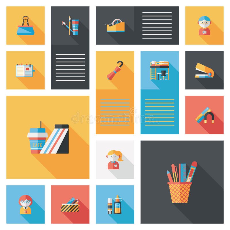 Back To School Flat Ui Background,eps10 Stock Vector - Illustration of ...