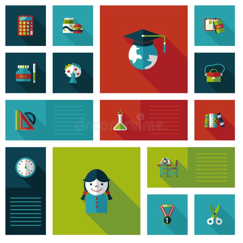 Back To School Flat Ui Background,eps10 Stock Vector - Illustration of ...