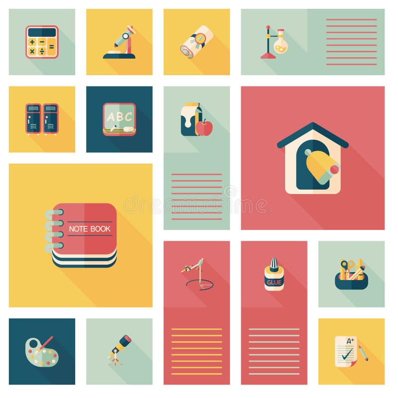 Back To School Flat Ui Background,eps10 Stock Vector - Illustration of ...