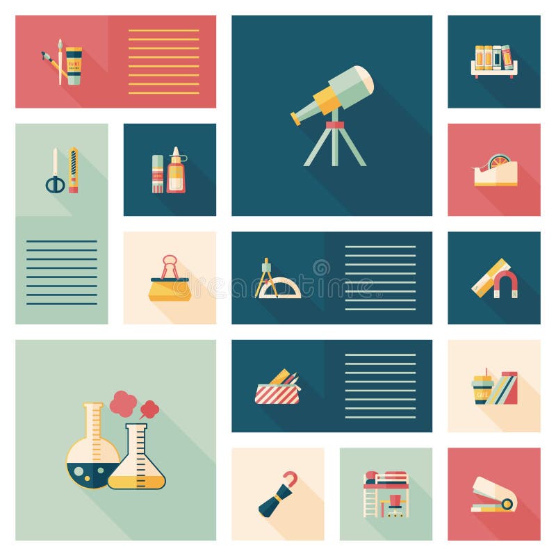 Back To School Flat Ui Background,eps10 Stock Vector - Illustration of ...