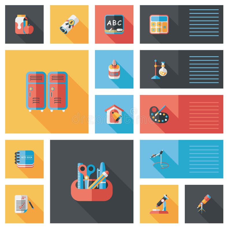 Back To School Flat Ui Background,eps10 Stock Vector - Illustration of ...