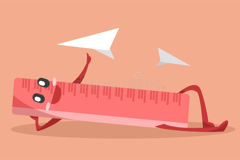 Ruler with Funny Character. Back To School Flat Vector Design ...