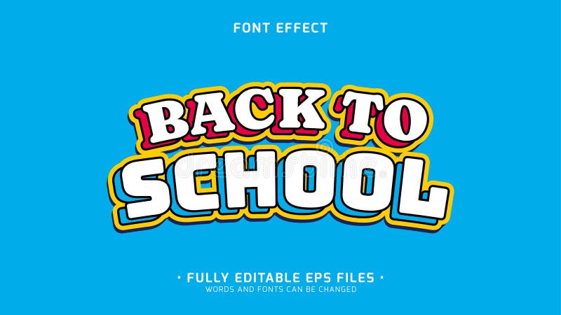 Back to school font effect stock vector. Illustration of study - 337200869