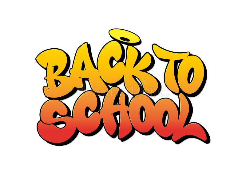 Back To School Font in Graffiti Style. Vector Illustration. Stock ...