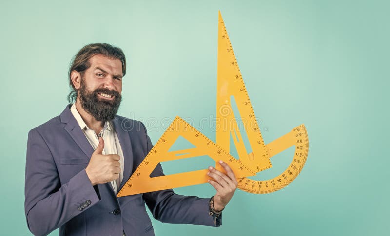 Back To School. Formal Education. Knowledge Day. Mature Bearded Teacher ...