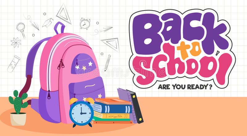 Back To School Greeting Clipart Design. School Greeting Text with ...