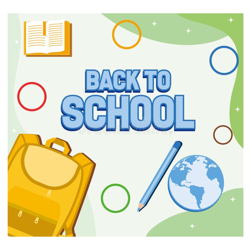 Back To School. Back To School Greeting Text with Backpack School Bag ...