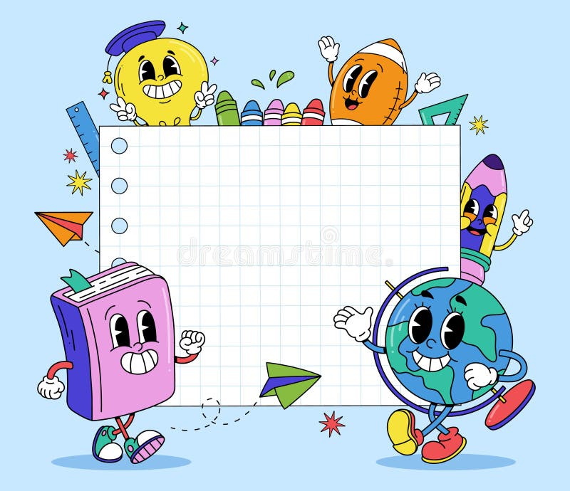 Back To School Hand Drawn Cartoon Frame Stock Illustration ...