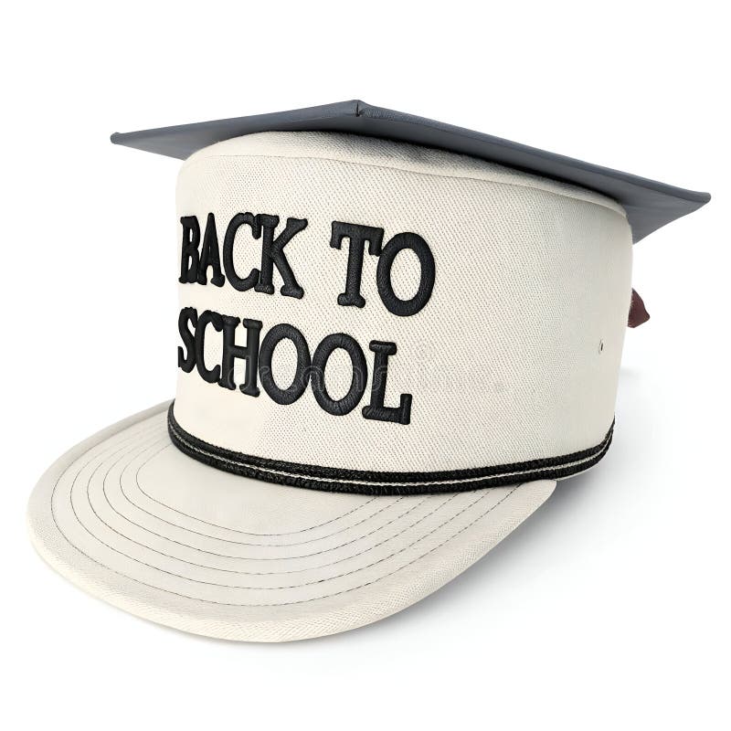 "Back To School Hat Icon Render Isolated on White Background Stock ...