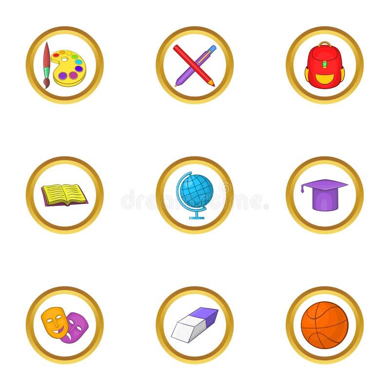 Icons School Subject Writing Stock Illustrations – 261 Icons School ...