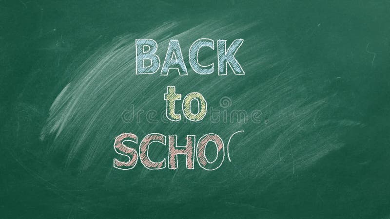 Back To School. Illustration on Greenboard. Stock Footage - Video of ...