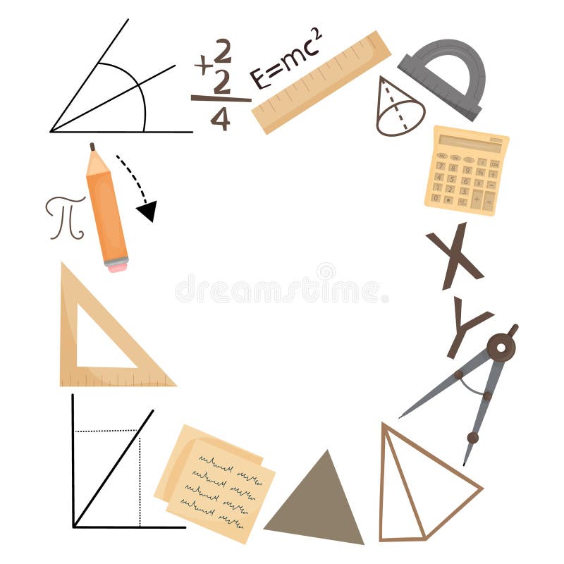 Back To School with Blackboard and Scientist Illustration. Cartoon Math ...