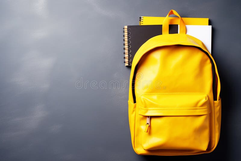 Back To School Illustration with Yellow Backpack. Generative AI Stock ...