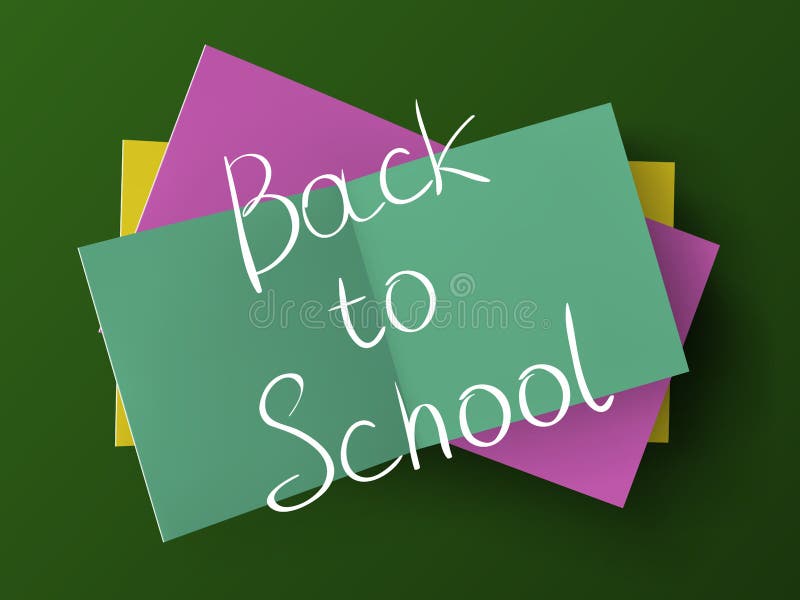 Back To School Inscription Above a Stack of Open Stickers on a G Stock ...