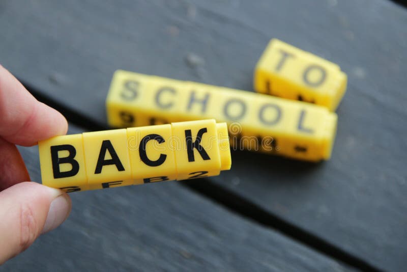 Back To School. Inscription Made of Yellow Cubes. Creative Concept ...
