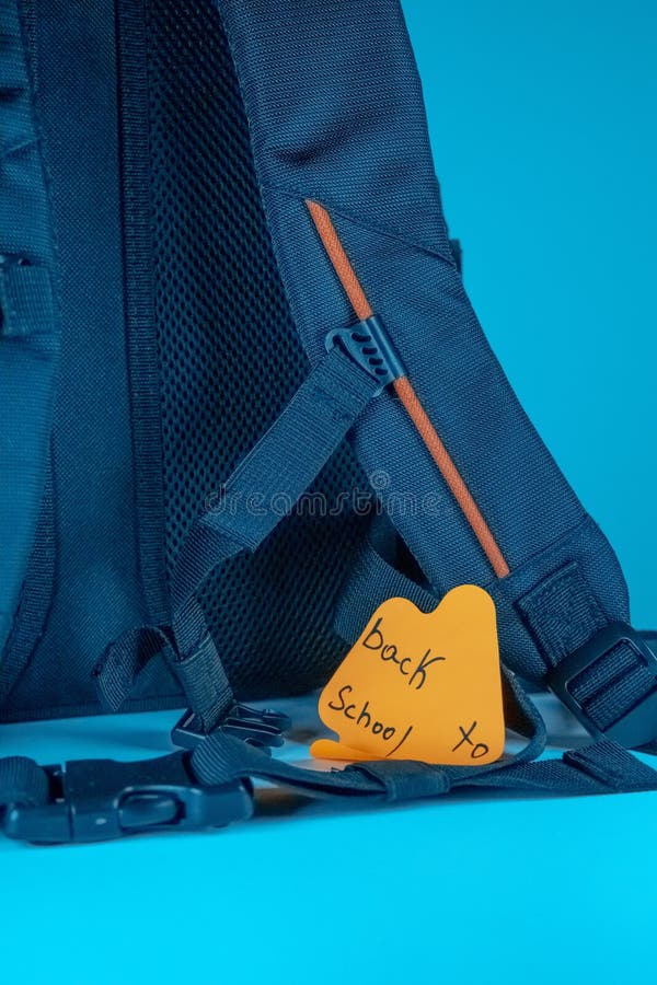 Back To School - the Inscription on the Sticker with School Backpacks ...