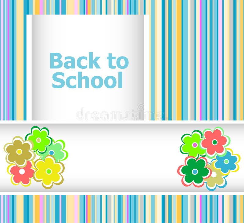 Back To School Invitation Card with Flowers, Education Stock ...