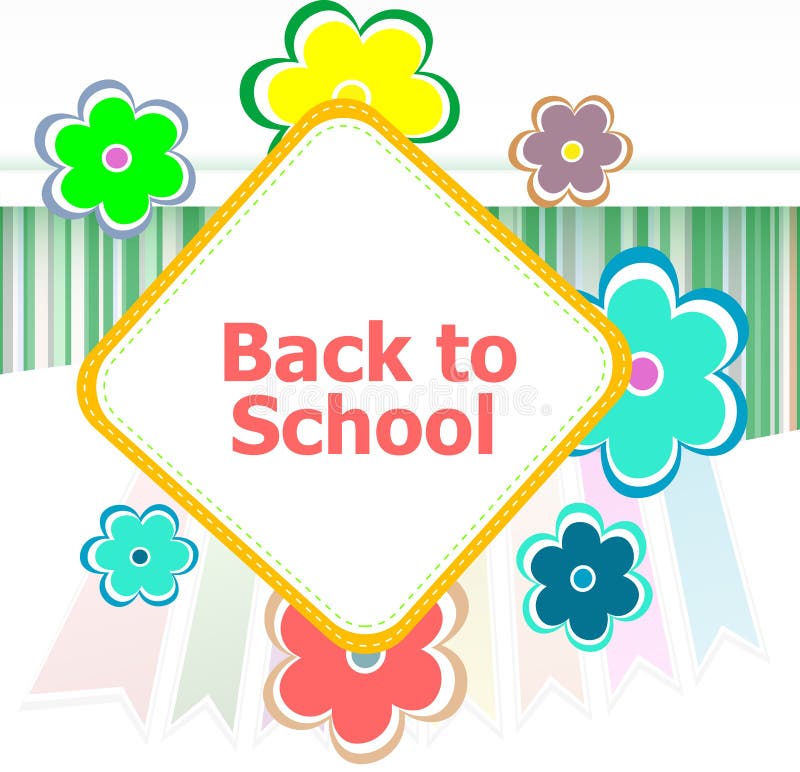 Back To School Invitation Card with Flowers, Education Stock ...