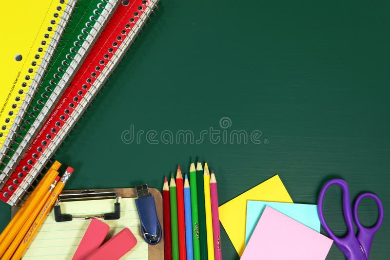 Back To School Items with Copy Space Stock Image - Image of scene, copy ...