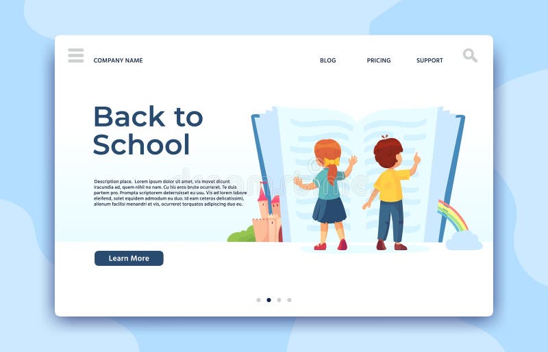 Back To School Landing Page. Education and Study Web Page Stock Vector ...
