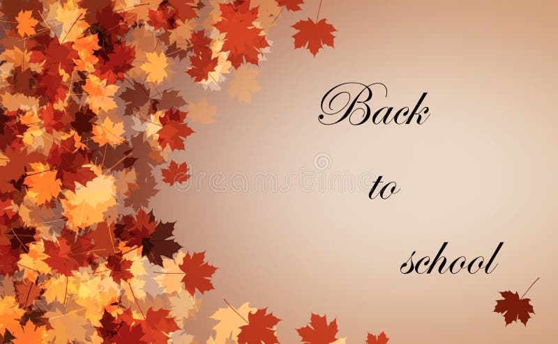 Back To School with Leaves. Stock Illustration - Illustration of ...