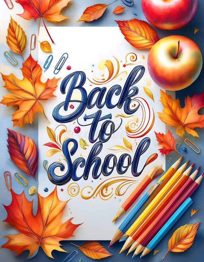 Back To School Lettering Flyer Design with Modern Script Calligraphy ...