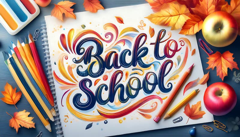Back To School Lettering Poster Design with Modern Script Calligraphy ...