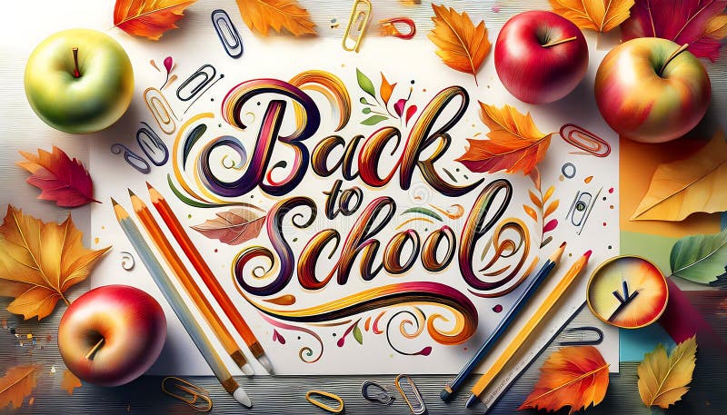 Back To School Lettering Poster Design with Modern Script Calligraphy ...