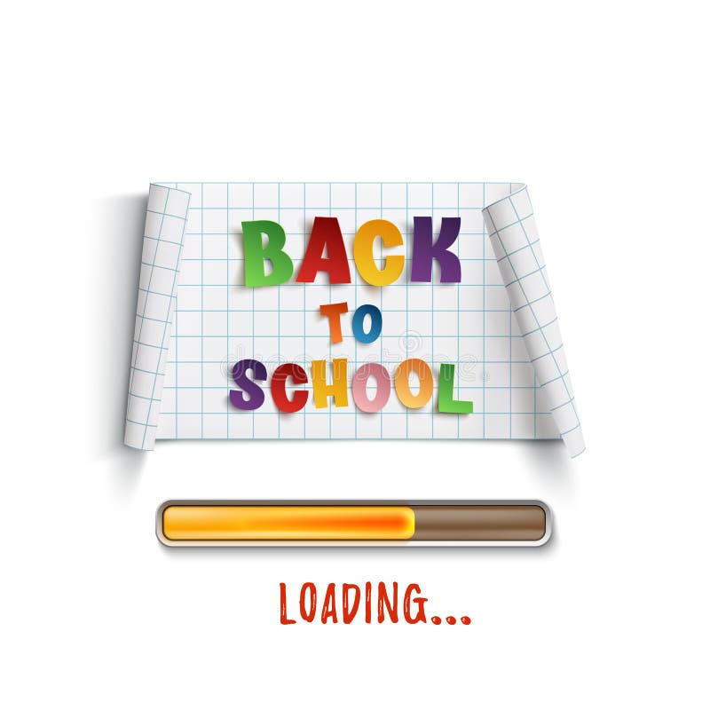 Back To School Loading Curved Paper Banner. Stock Vector - Illustration ...